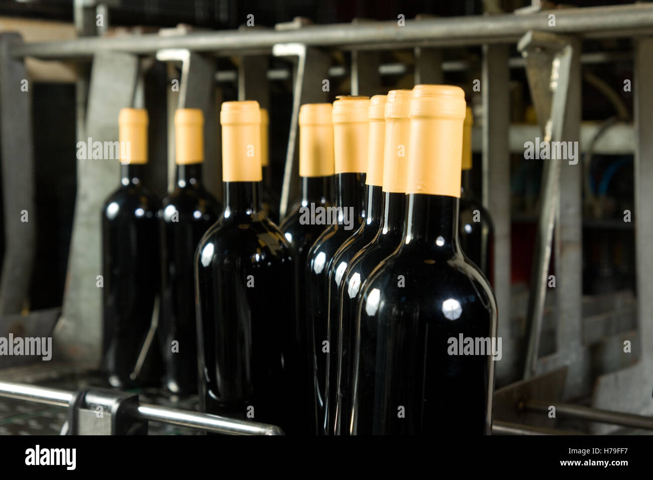 bottling line in a wine company Stock Photo - Alamy
