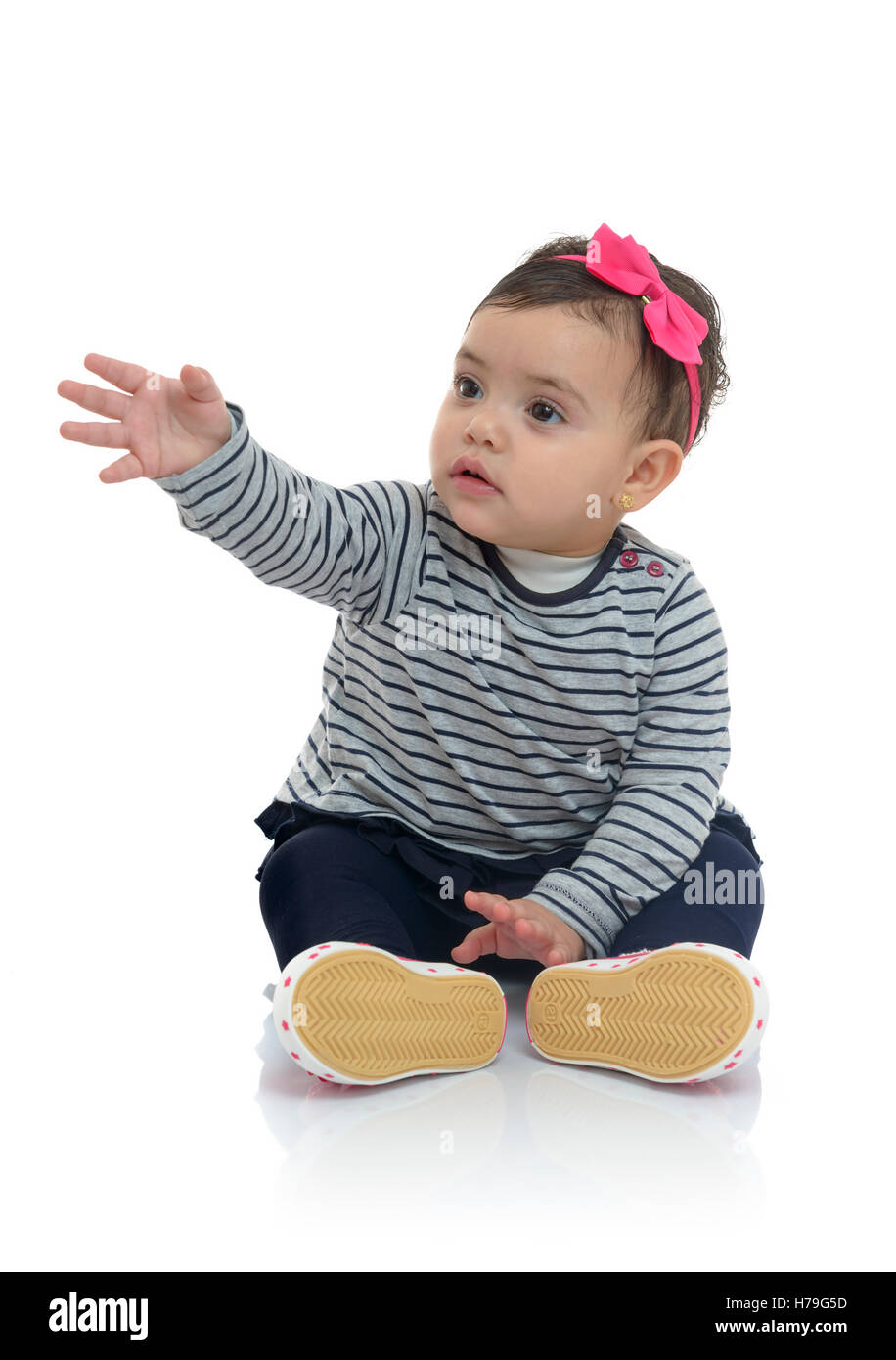 Adorable Baby Girl Isolated on White Background Stock Photo - Alamy