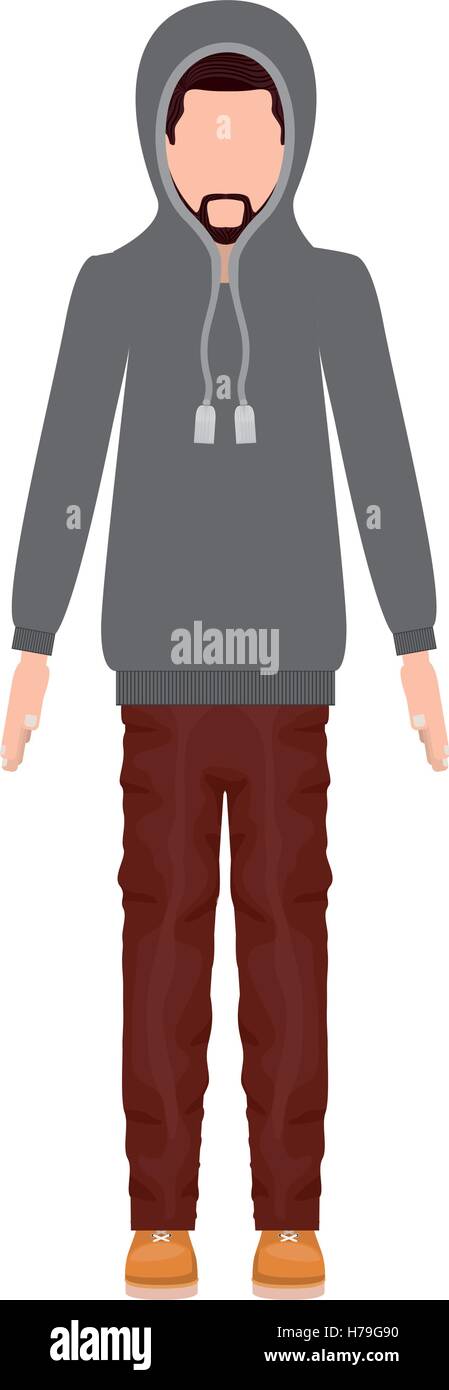 avatar man standing and wearing winter clothes. over white background ...