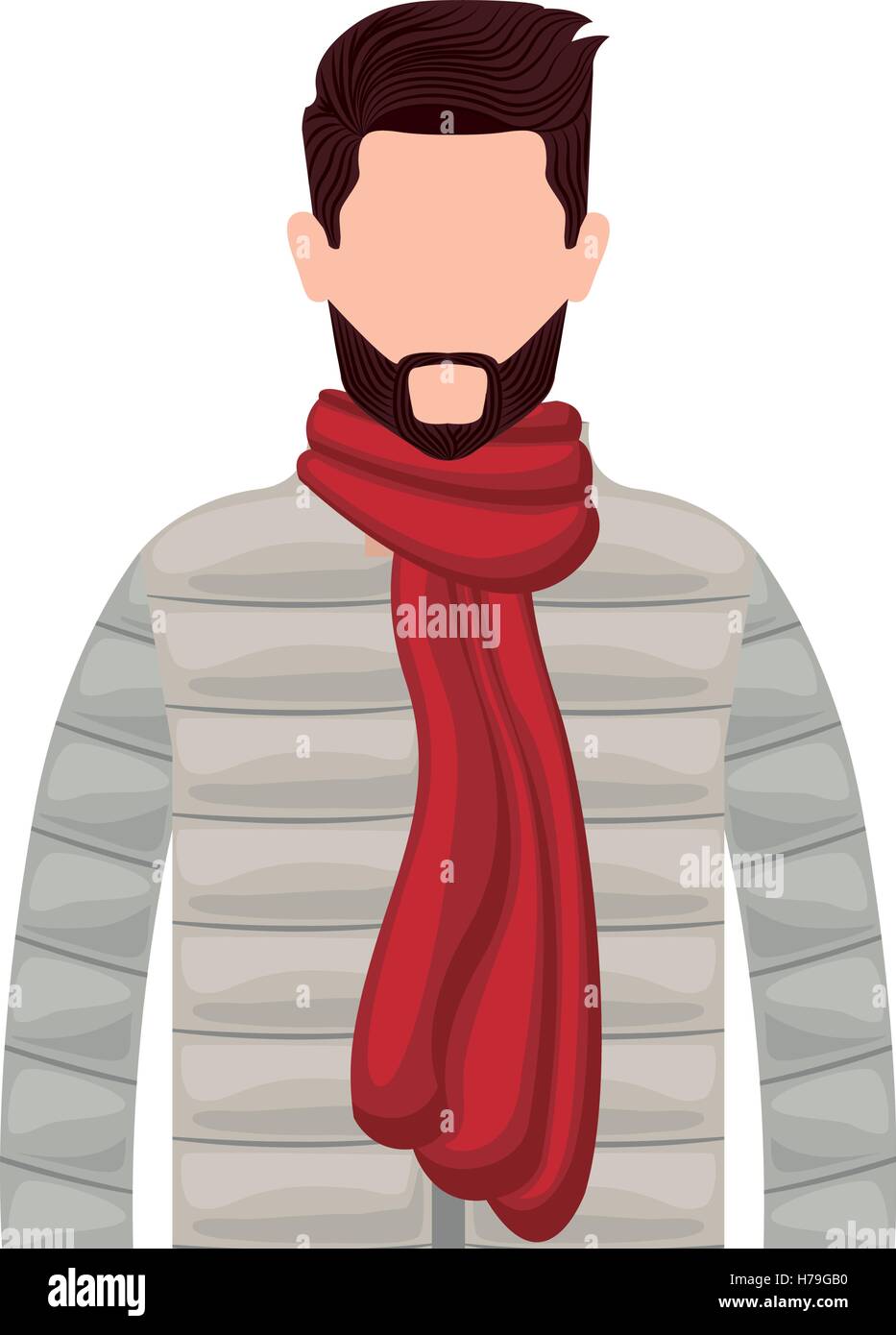 avatar male man wearing winter clothes. over white background. vector ...