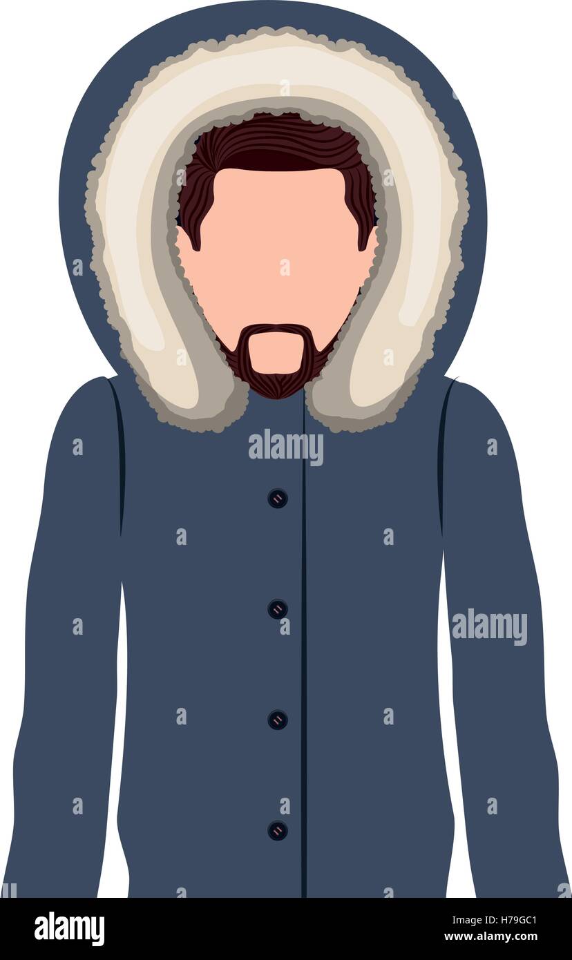 avatar male man wearing winter clothes. over white background. vector ...