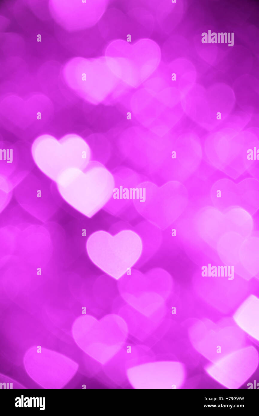 magenta heart bokeh background photo, abstract holiday backdrop Stock ...