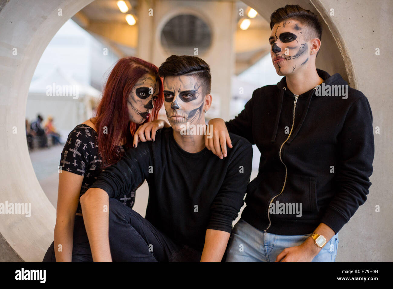 Sara Galli, Stefano Del Nero and Lorenzo Serafini at the Romics convention, XX Edition, on the ...