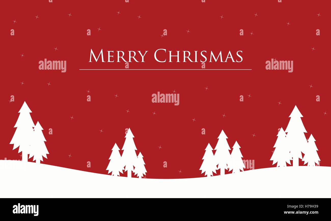 On red backgrounds tree Christmas scenery vector illustration Stock ...