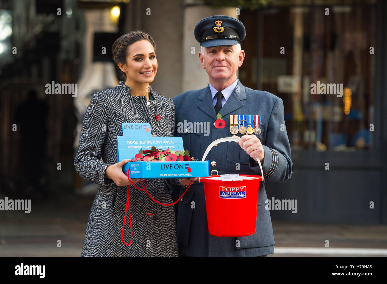 Singer Laura Wright and Wing Commander Mike Beresford at the launch of ...