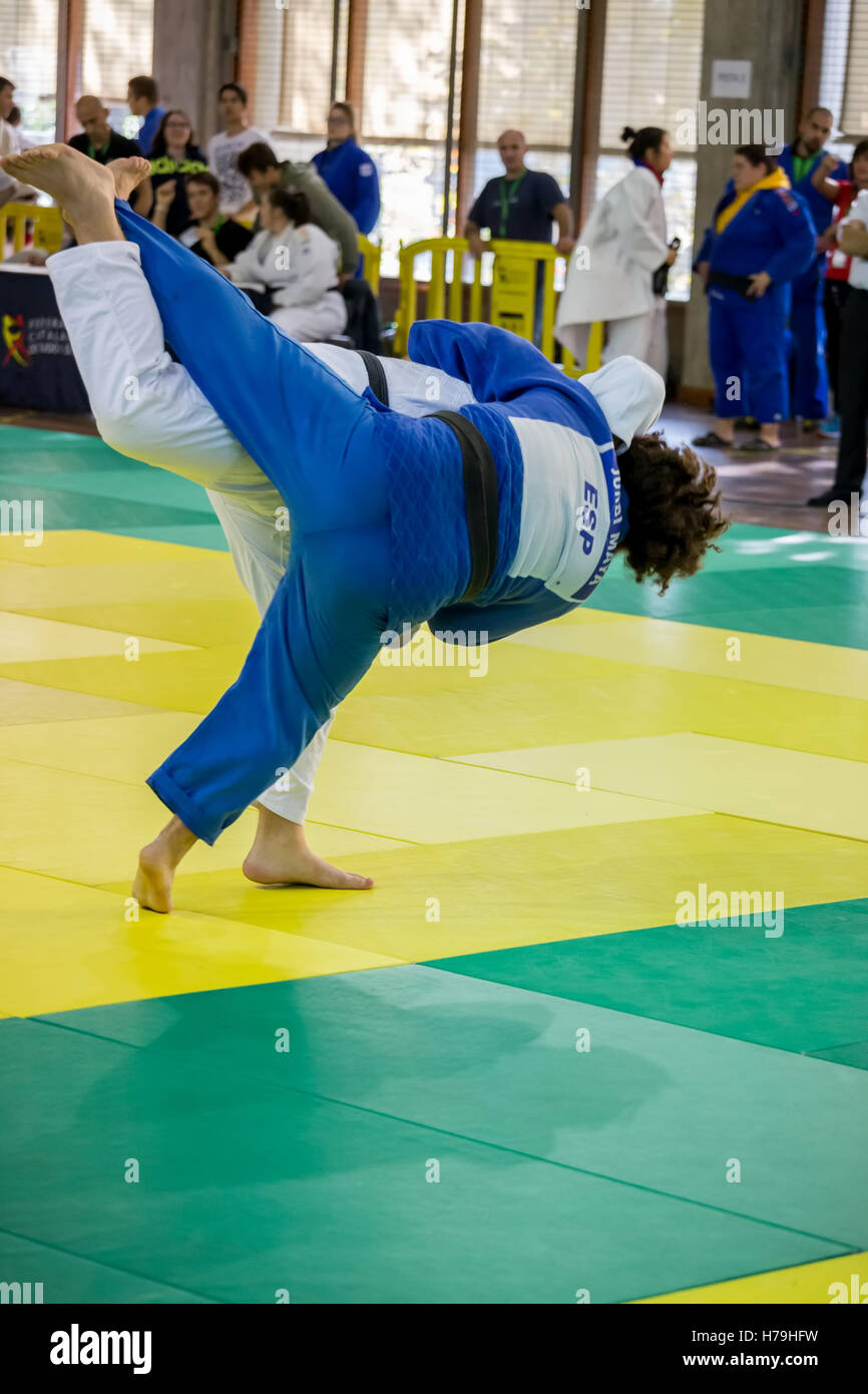 Competitors in Catalan Senior Judo Championships in Barcelona, 29 ...