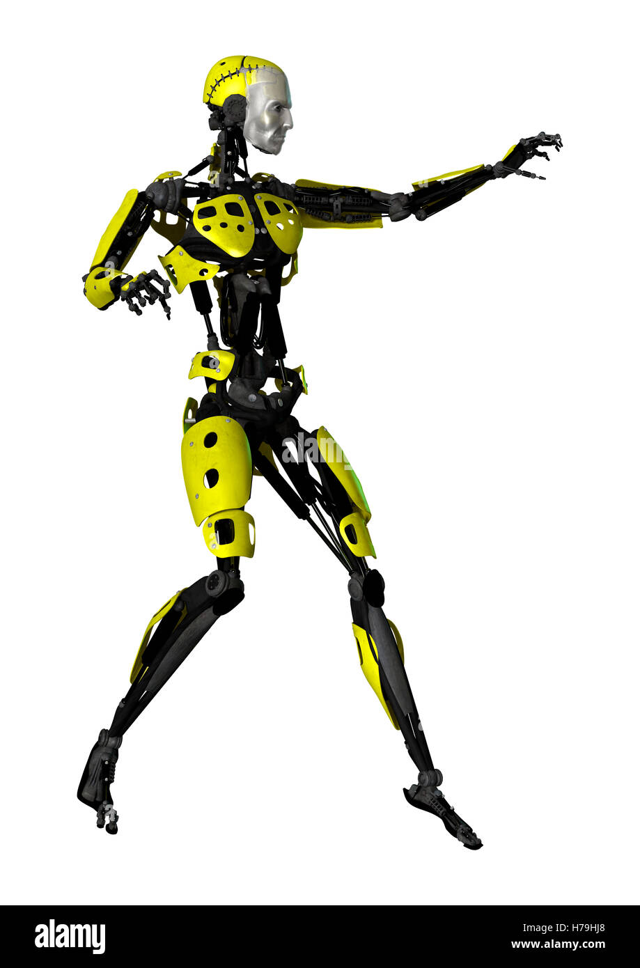 3D rendering of a robot isolated on white background Stock Photo - Alamy