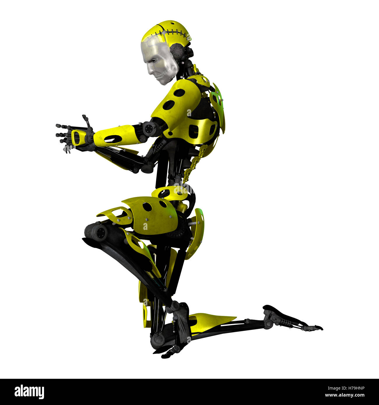 3D rendering of a robot isolated on white background Stock Photo - Alamy