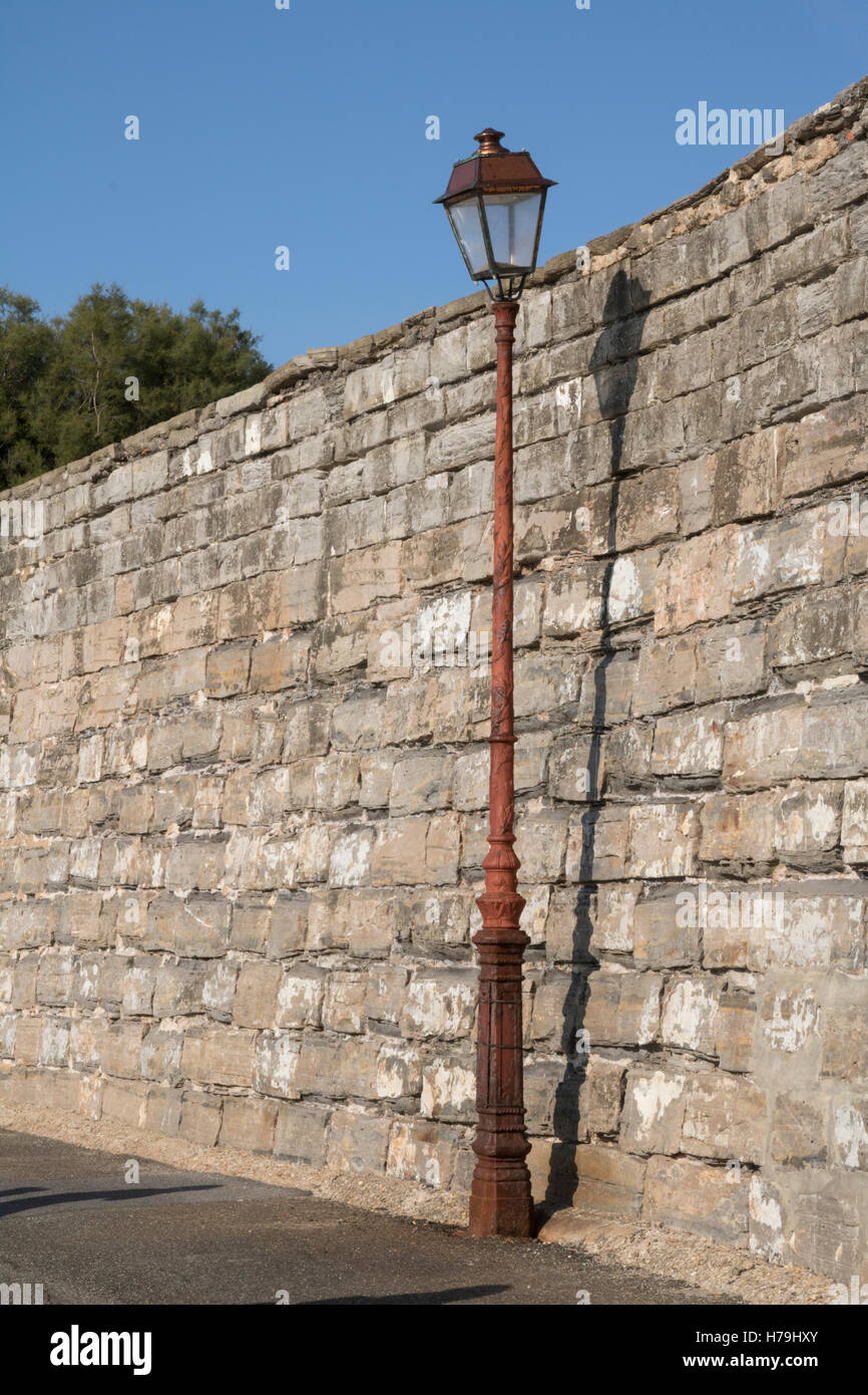 Old French Lamp Post, Socoa Harbour Stock Photo - Alamy