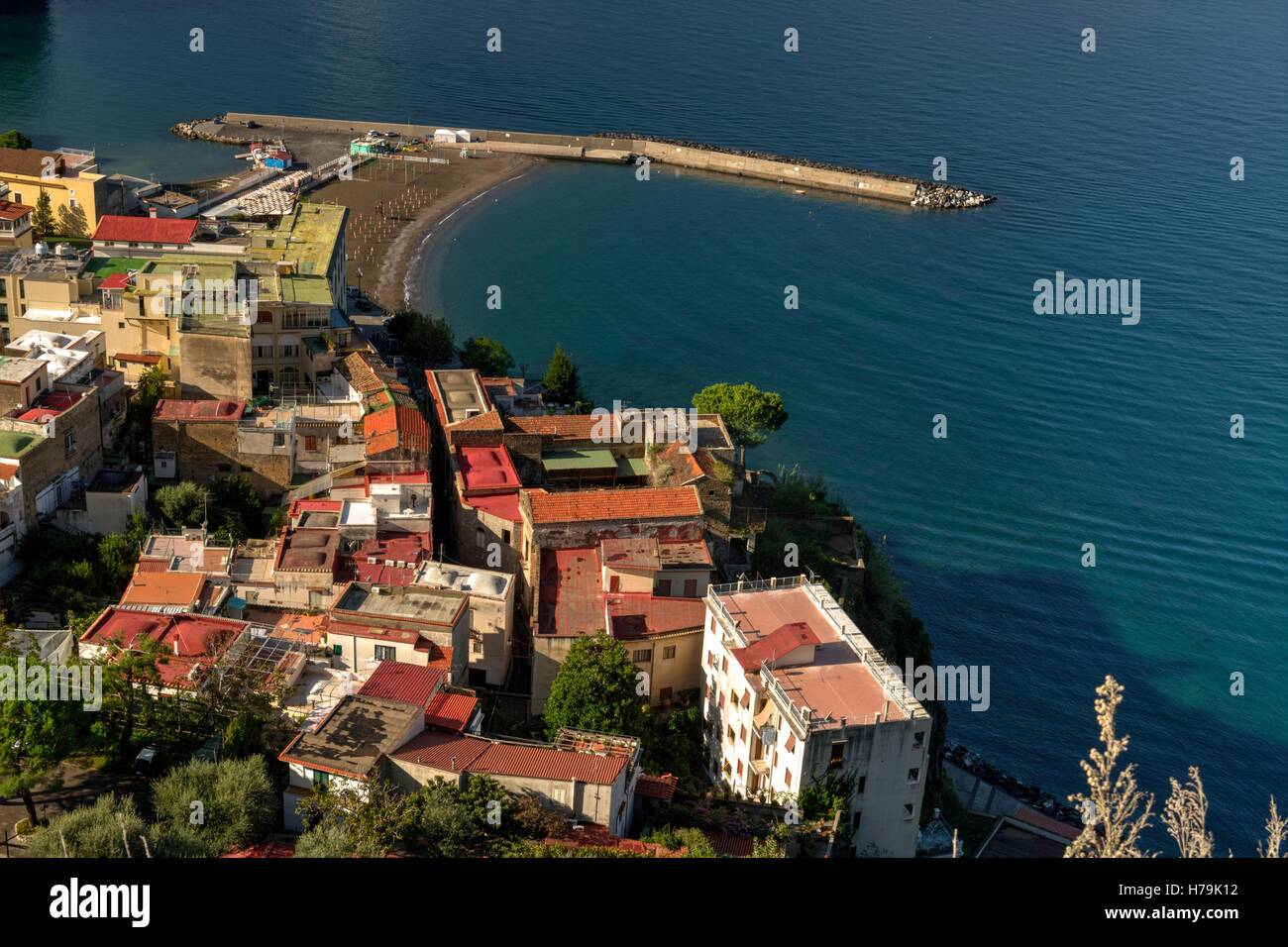 Meta harbour in Italy taken from the Montechiaro Stock Photo - Alamy