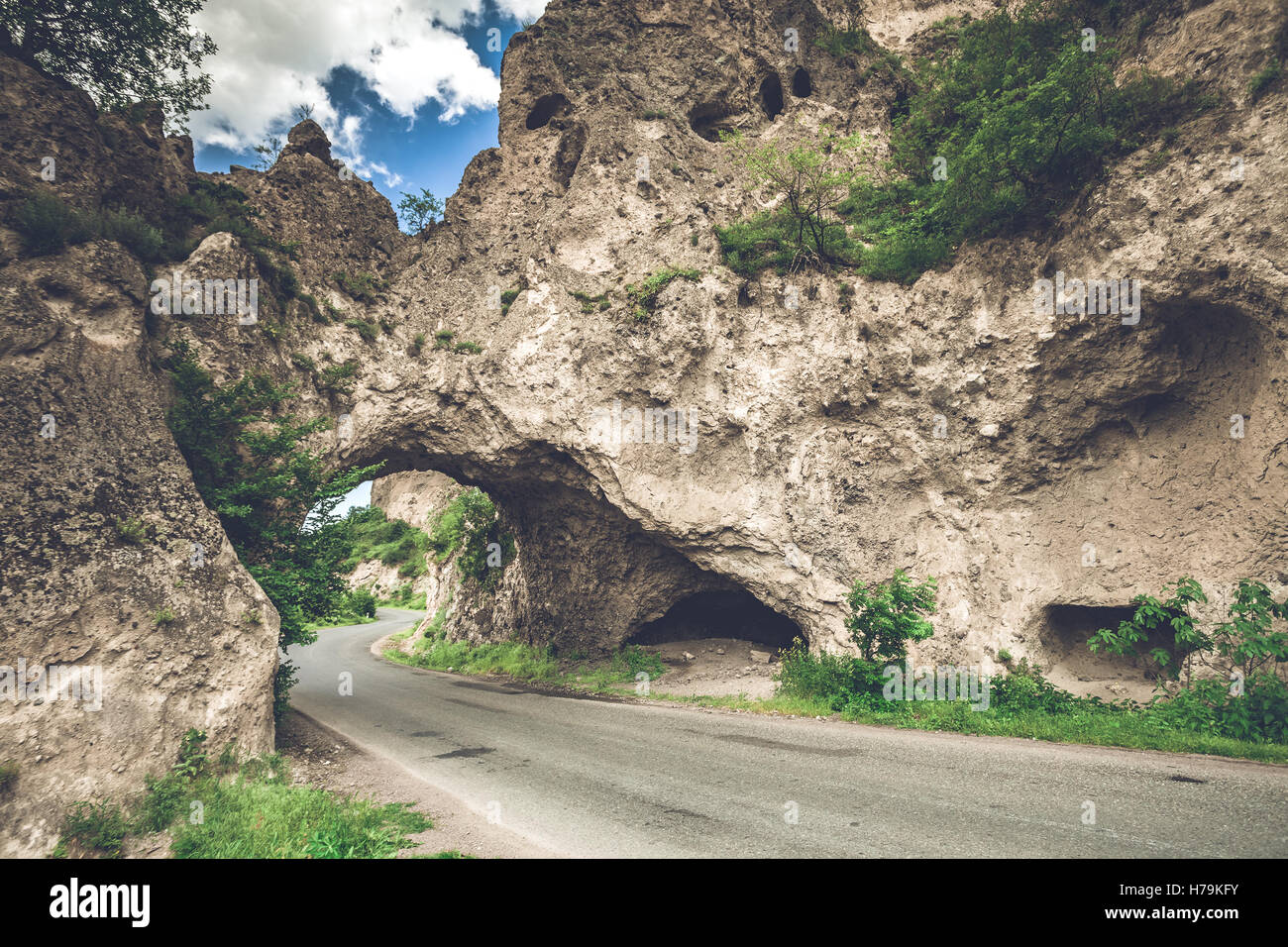 landscape with road in mountains Stock Photo - Alamy