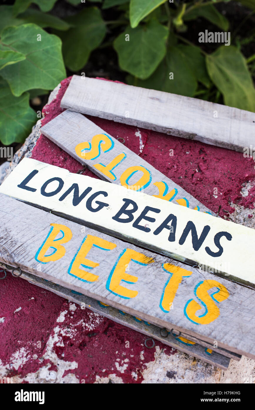Farm Vegetable Signs Stock Photo - Alamy