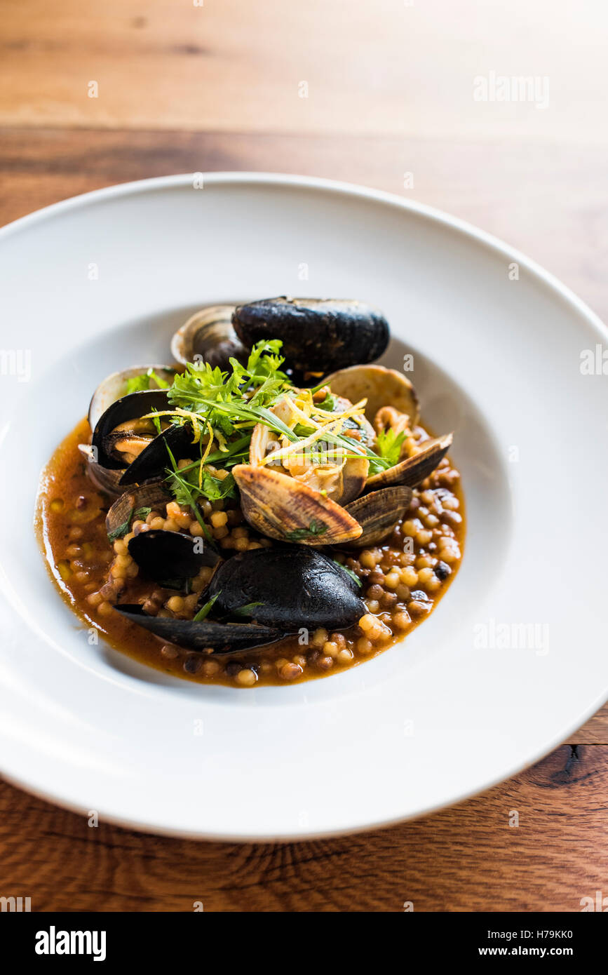 Fregola with seafood hi-res stock photography and images - Alamy