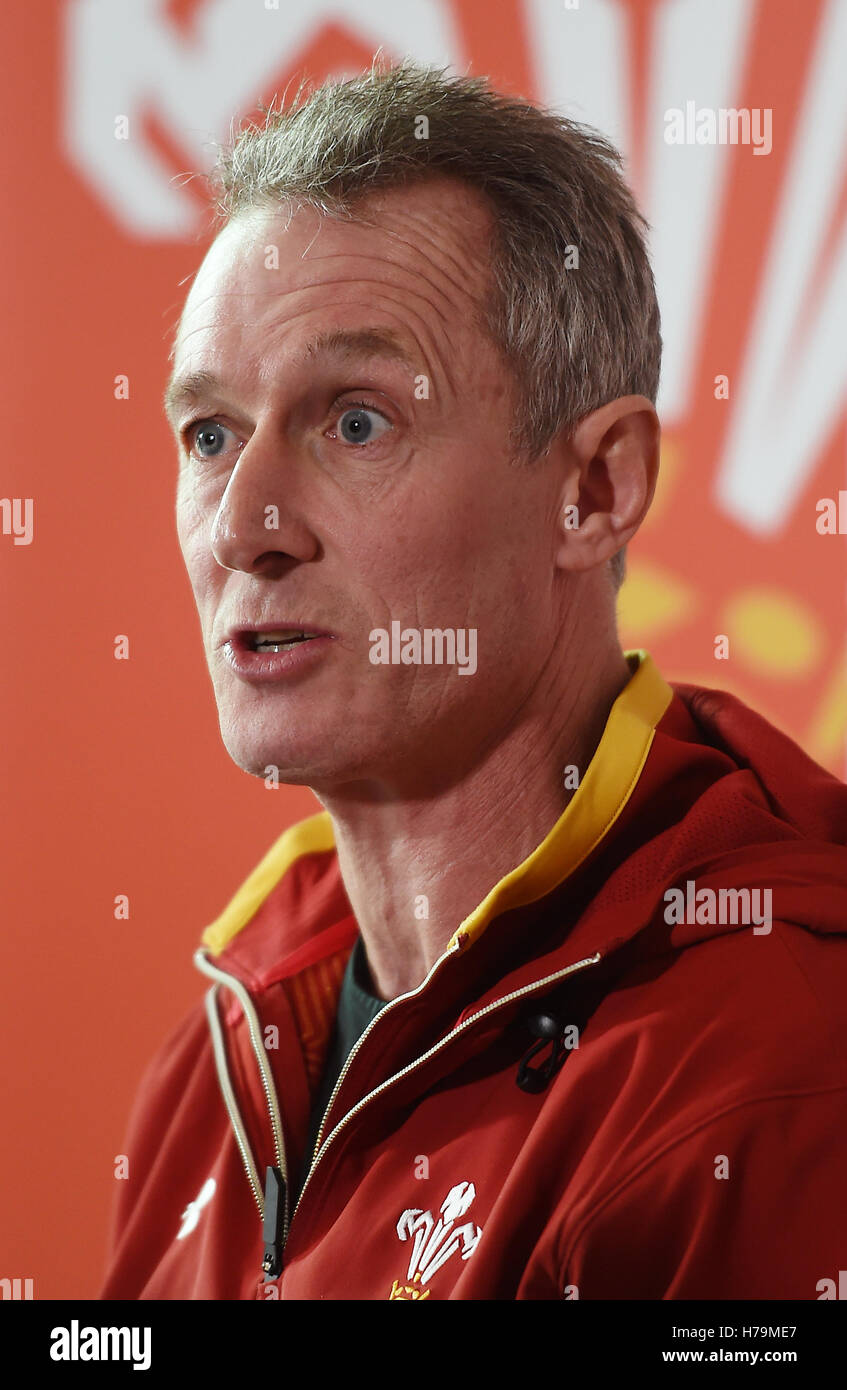 Wales coach Rob Howley during a press conference at the Vale Resort ...