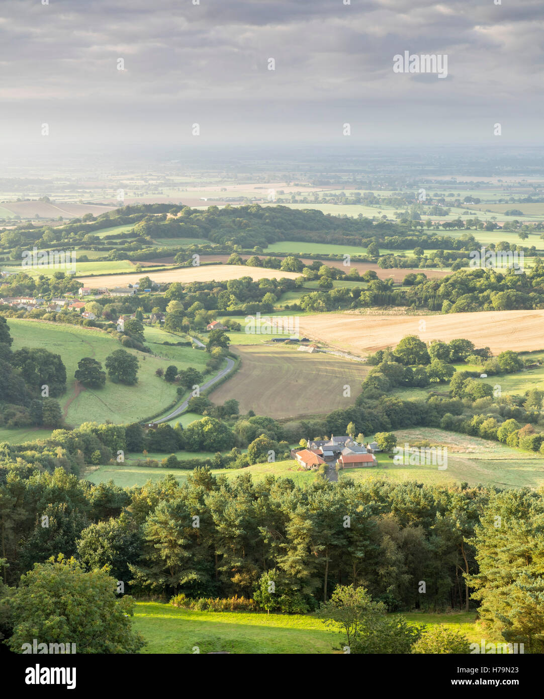 The Vale of York and Kilburn village viewed from about the White Horse ...