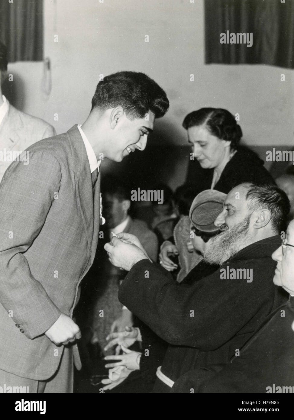 Receiving a medal at school, Italy Stock Photo - Alamy