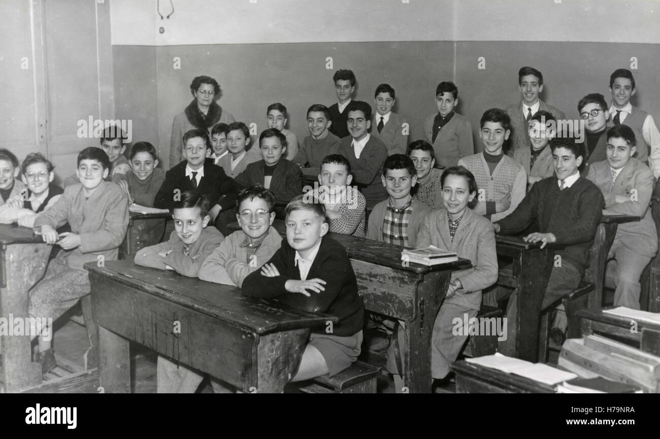 Class photo at school, Italy Stock Photo - Alamy