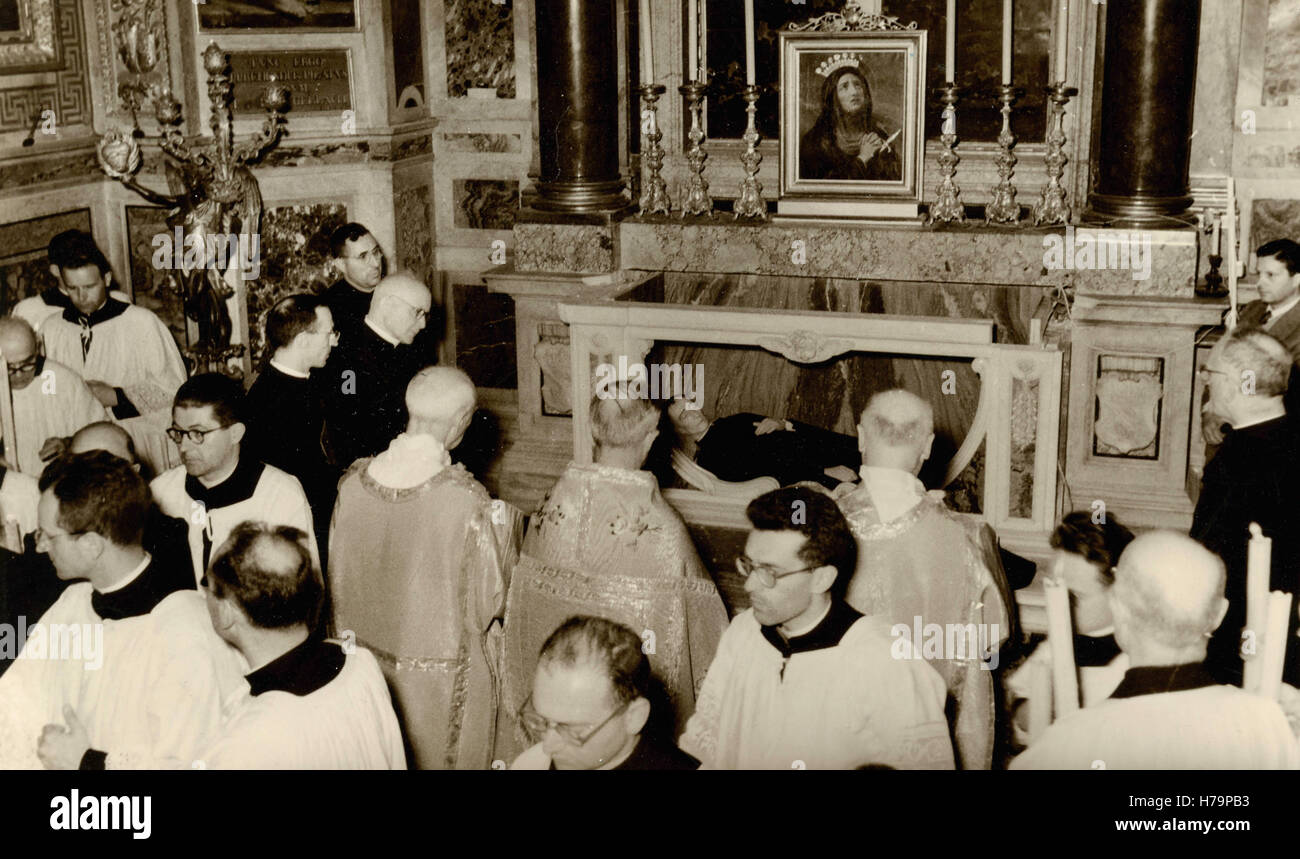 Priests observing the relics of a saint, Italy Stock Photo - Alamy