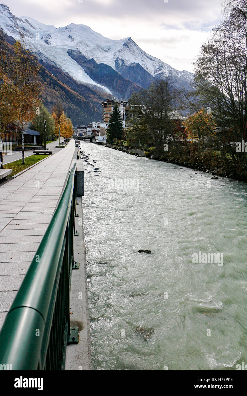 River l'Arve in Chamonix Stock Photo - Alamy