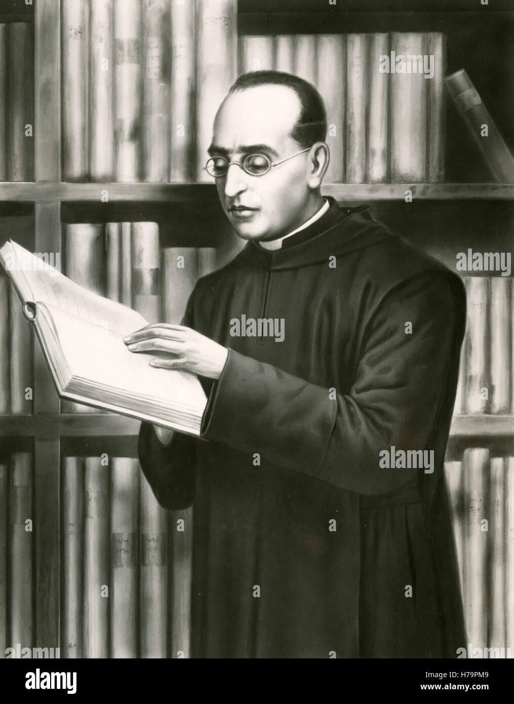 Catholic priest with a book, Italy Stock Photo - Alamy