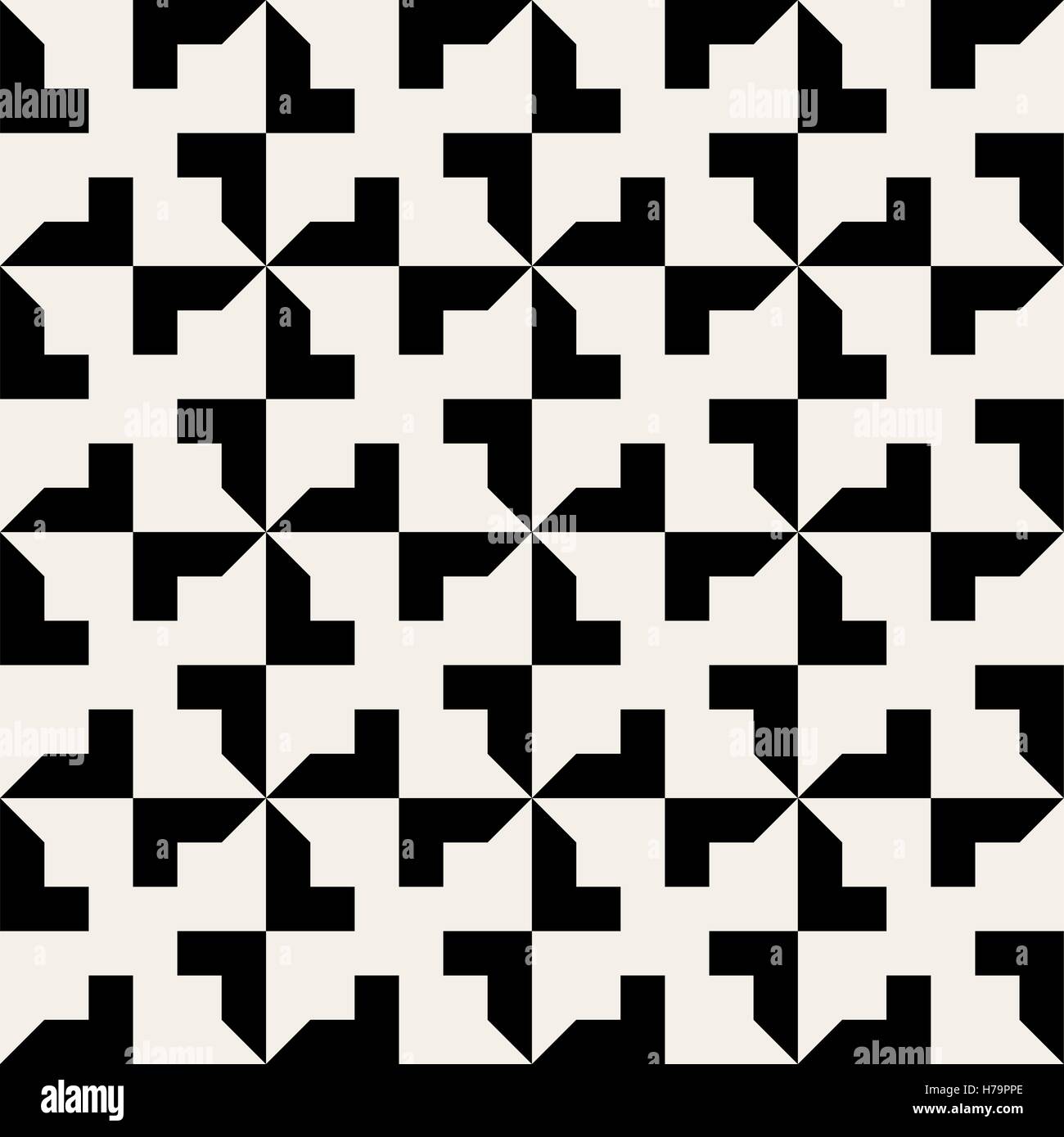 Vector Seamless Black White Geometric Square Tiling Pattern Stock ...