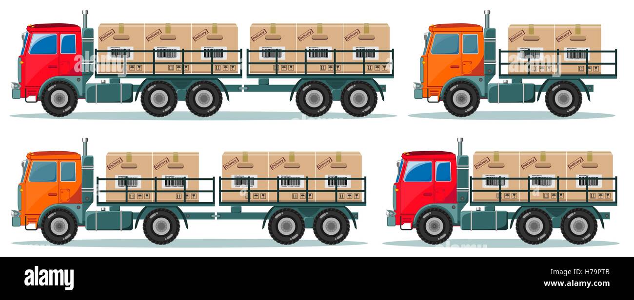 Transport goods truck ship Stock Vector Images - Alamy