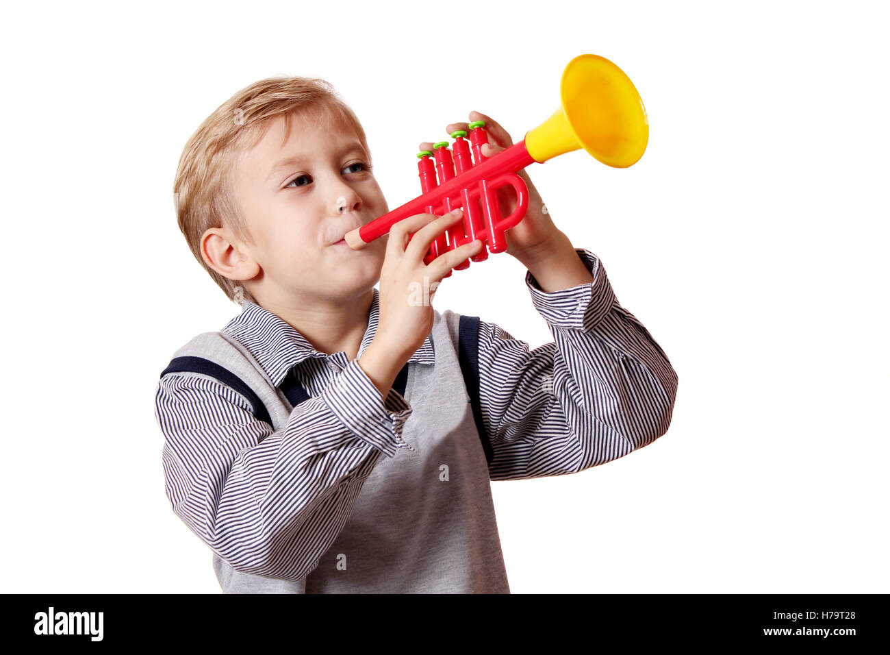Boy with trumpet hi-res stock photography and images - Alamy