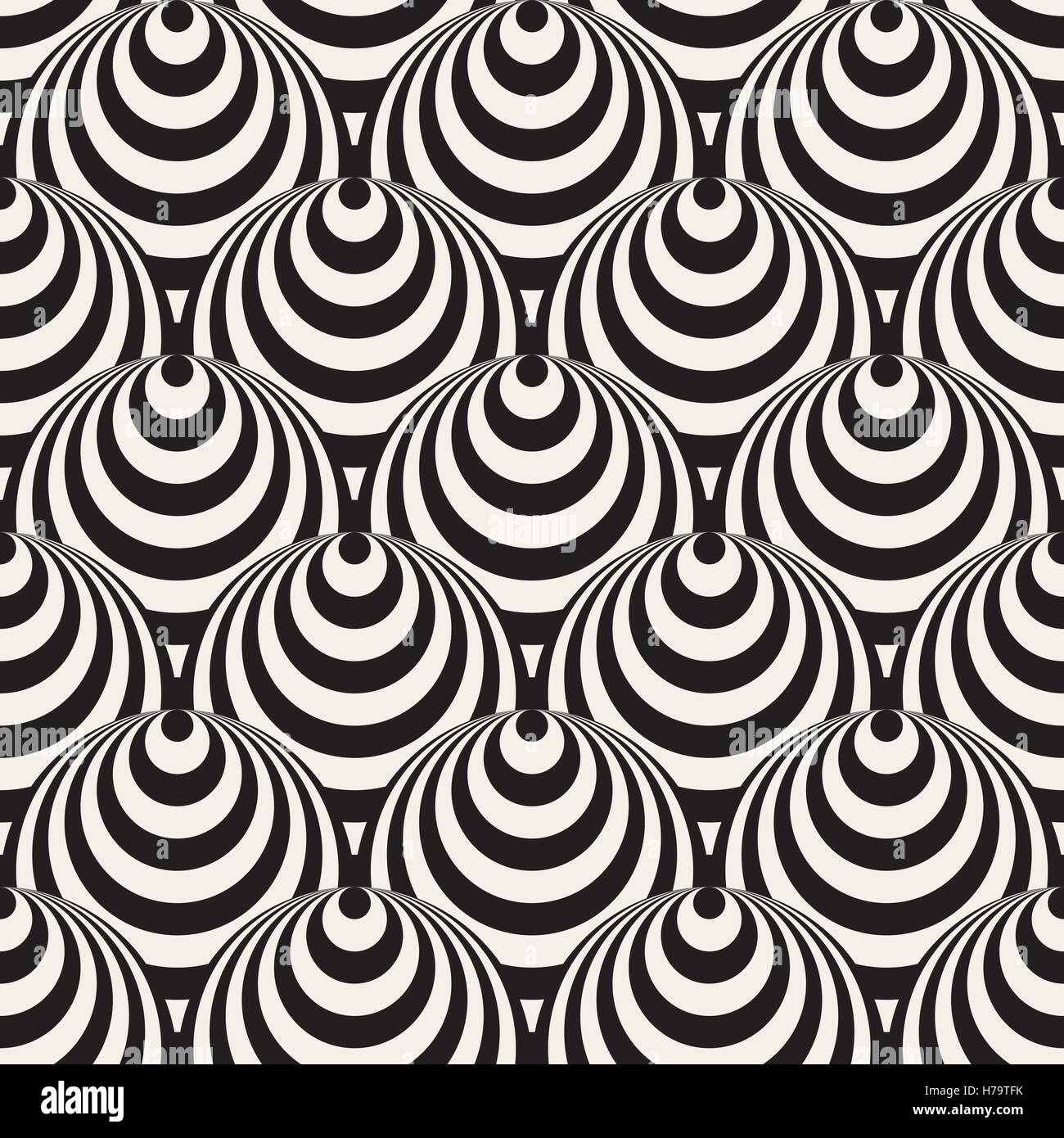 Vector Seamless Black And White Concentric Circles Optical Illusion ...