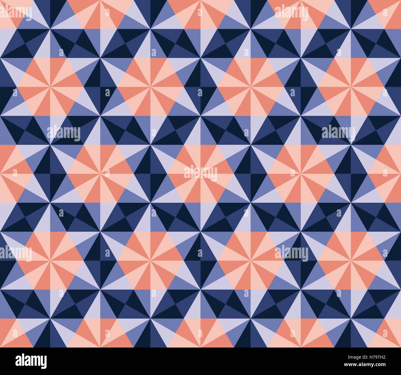 Vector Seamless Blue Pink Navy Hexagonal Triangles Rhombus Pattern ...