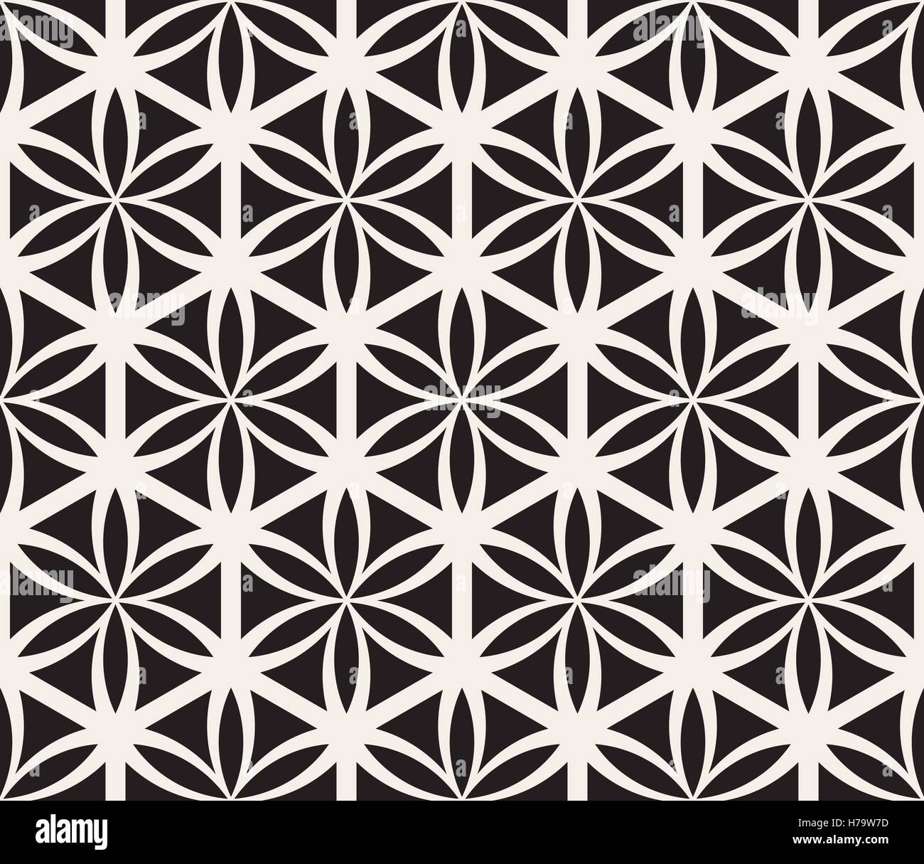 Vector Seamless Black and White Flower of Life Sacred Geometry Circle Pattern Stock Vector Image ...
