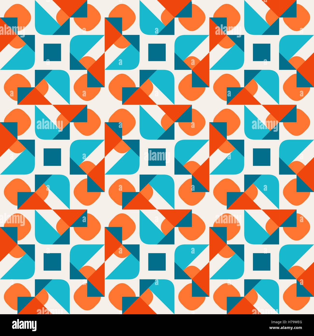 Vector Seamless Geometric Rounded Triangle Shapes Square Teal Orange ...
