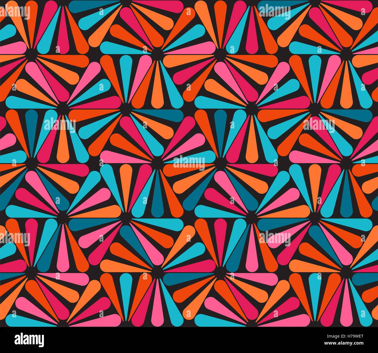 Vector Seamless Pink Blue Orange Rounded Triangle Lines Color Pattern ...