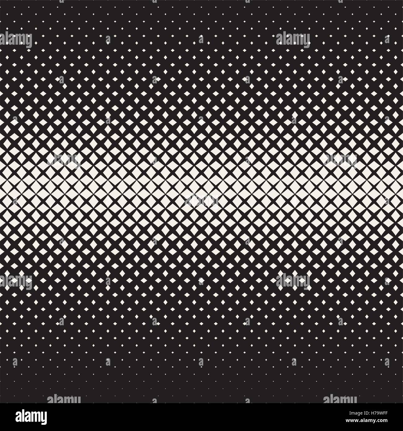 Vector Seamless Black and White Cross Halftone Grid Gradient Pattern ...