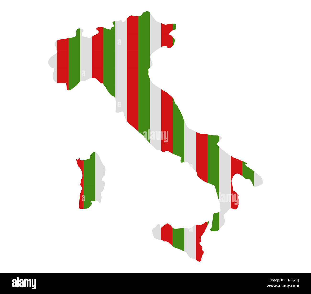 Italy map with flag Stock Photo - Alamy