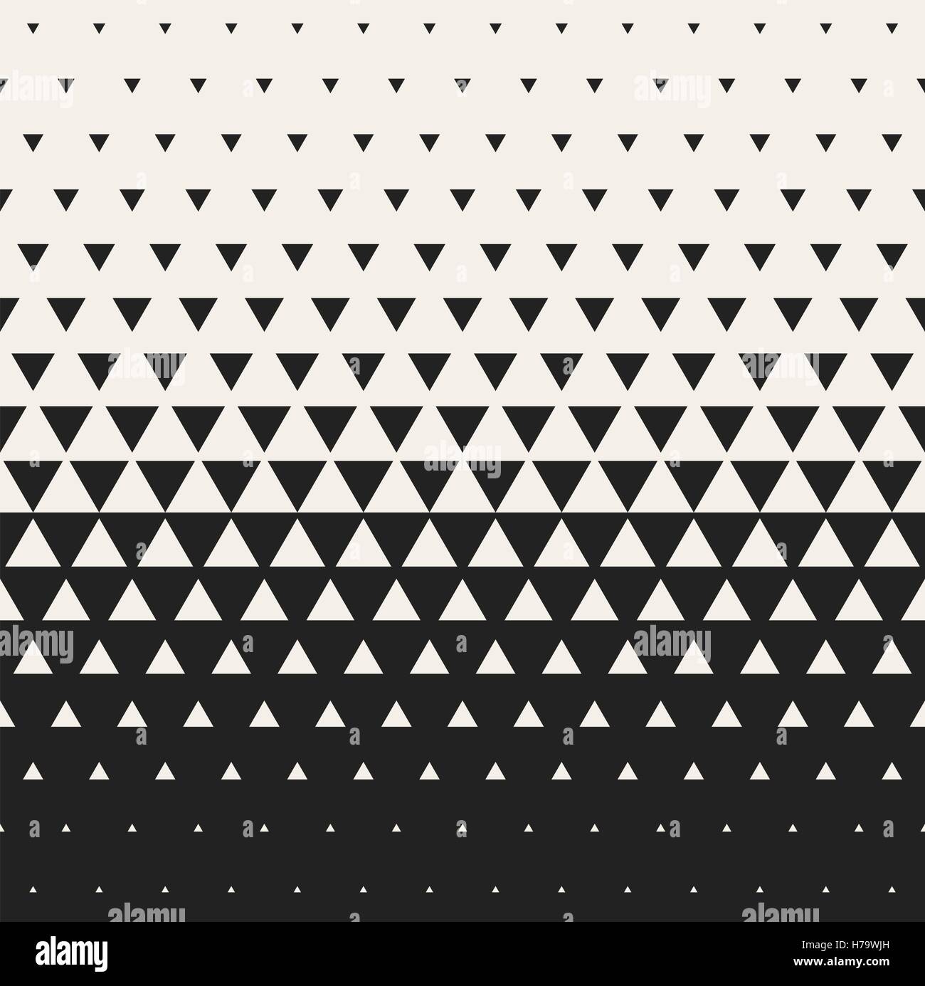 Vector Seamless Black and White Morphing Triangle Halftone Grid Gradient Pattern Geometric ...