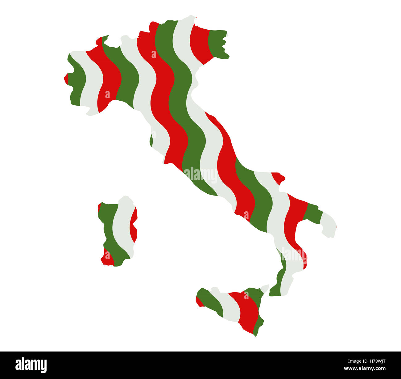 Italy map with flag Stock Photo - Alamy