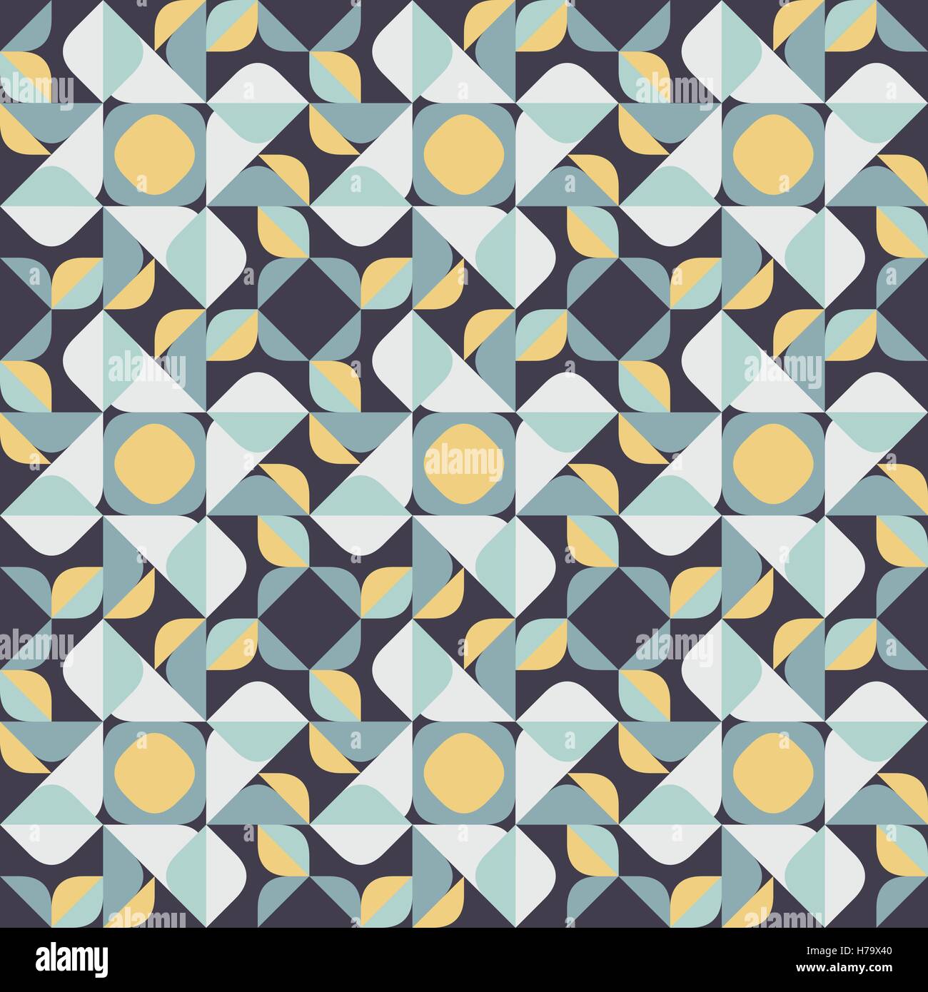 Vector Seamless Geometric Square Triangle Circle Shapes Yellow Blue ...