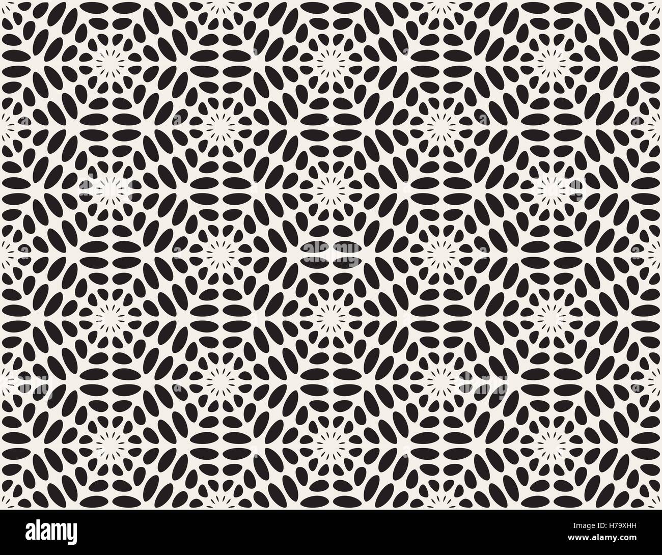 Vector Black and White Rounded Ellipse Lace Star Pattern Stock Vector ...