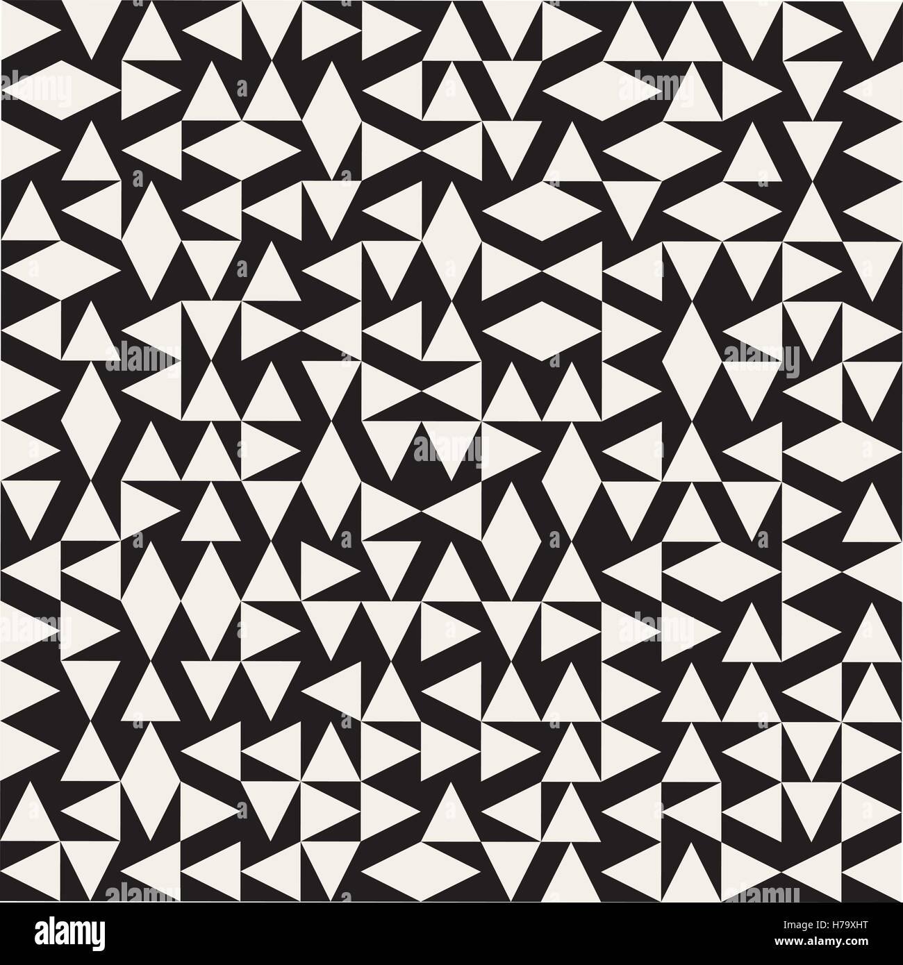Vector Seamless Black And White Ethnic Geometric Random Triangles ...