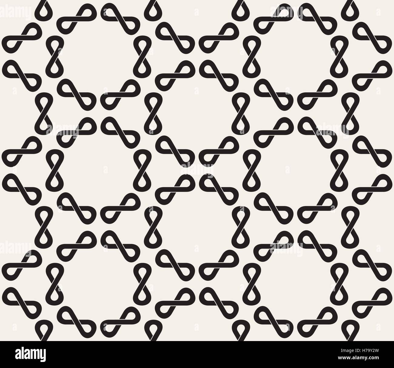 Vector Seamless Black and White Infinity Sign Rounded Pattern Stock ...
