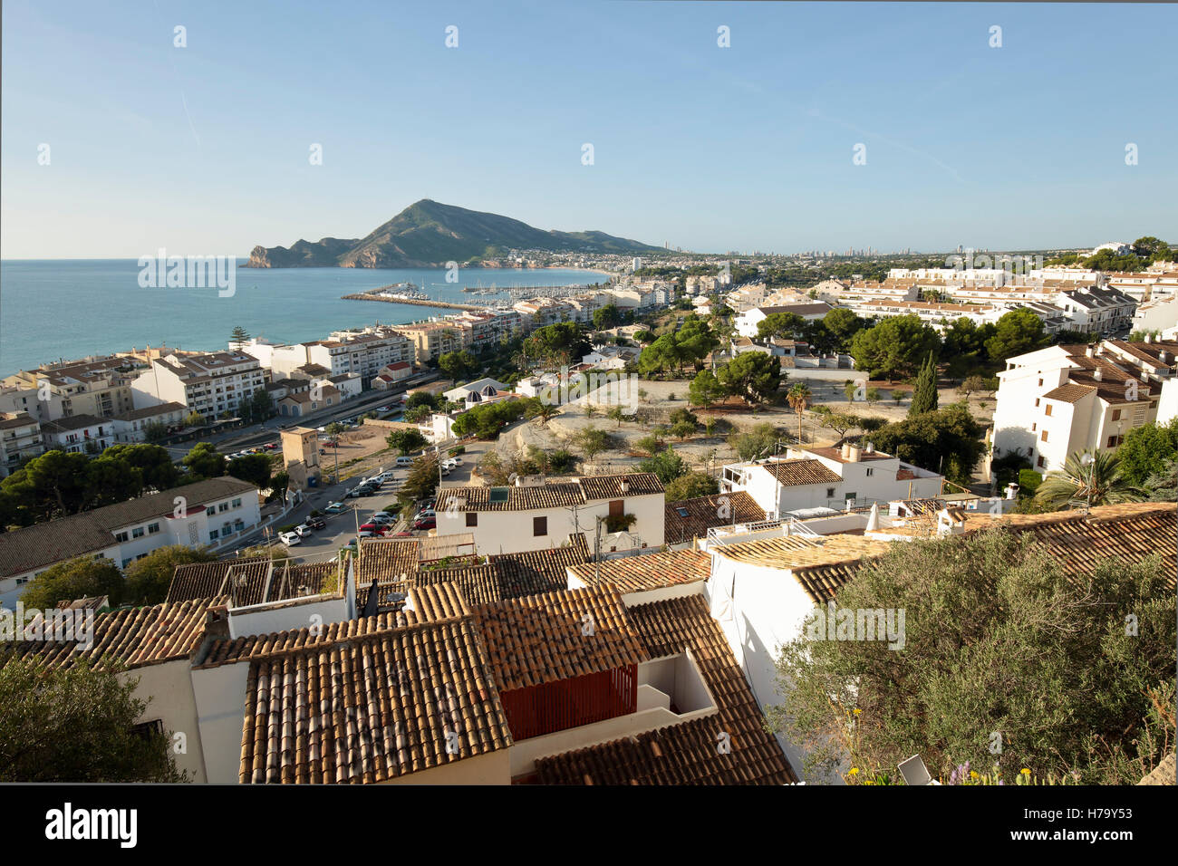 Views of the village of Altea, province of Alicante, Spain. Horizontal ...