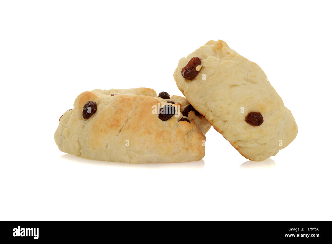 two scones with raisins Stock Photo - Alamy