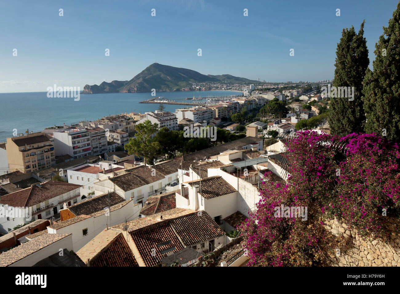 Views of the village of Altea, province of Alicante, Spain. Horizontal ...