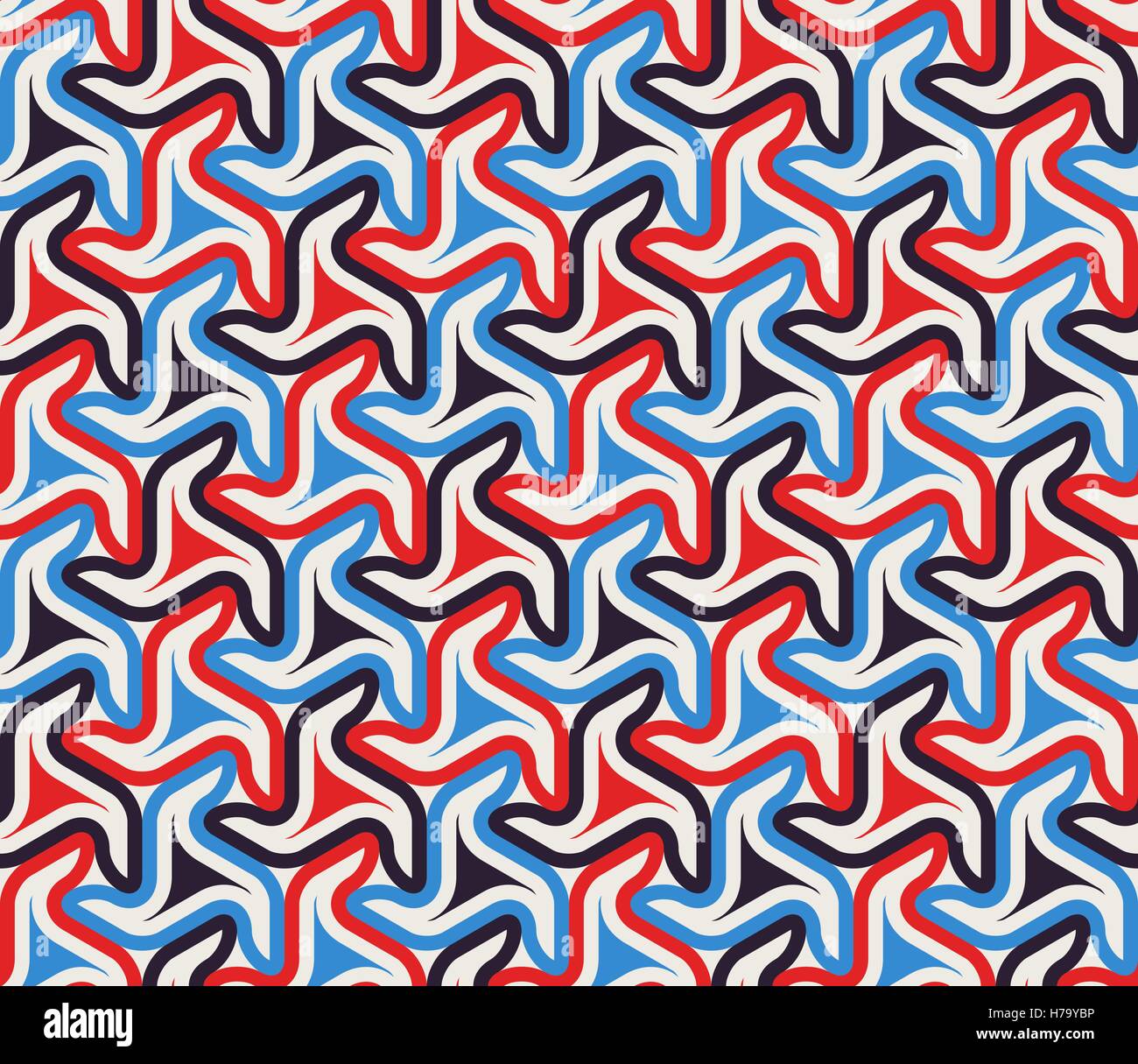 Vector Seamless Rounded Triangle Blue Red White Navy Color Lines ... Vector Seamless Rounded Triangle Blue Red White Navy Color Lines ...