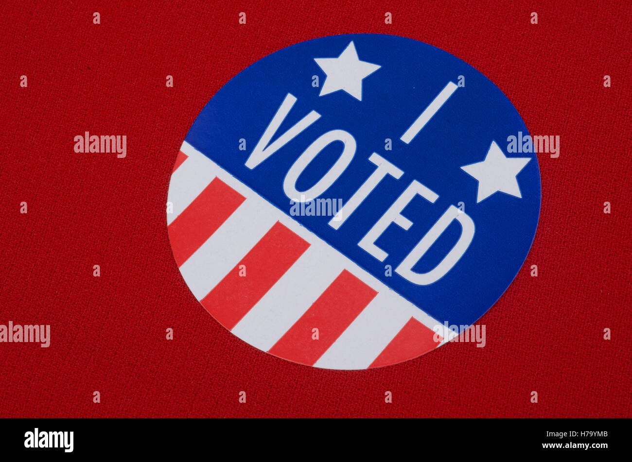 Voter Sticker "I Voted" on red or blue Stock Photo - Alamy