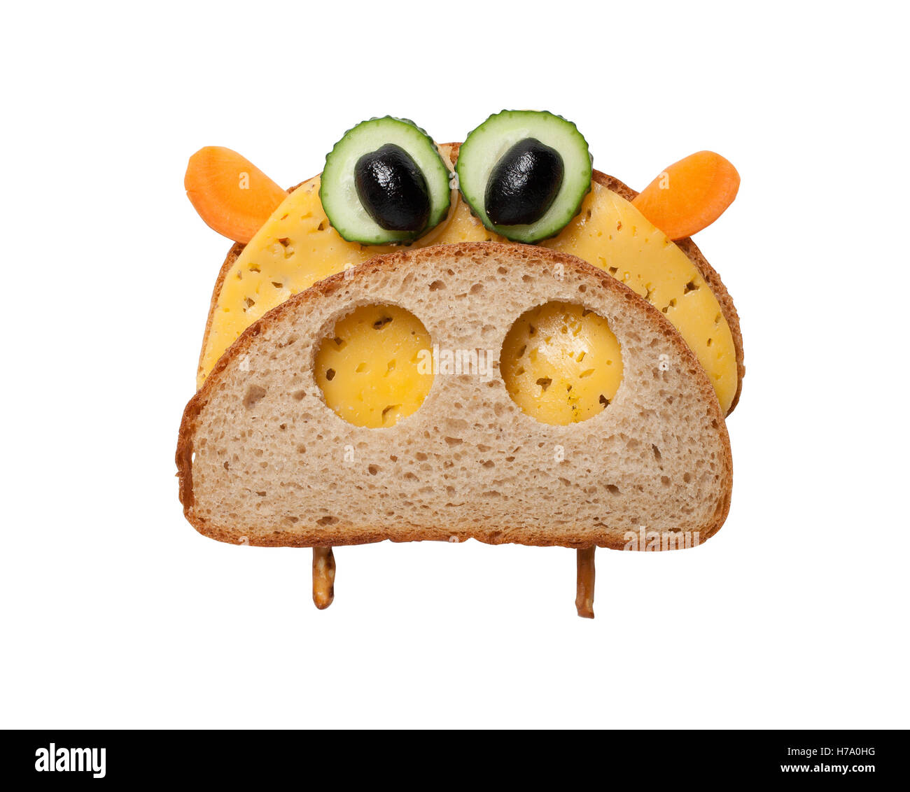 Hippo made of bread and vegetables on white background Stock Photo - Alamy