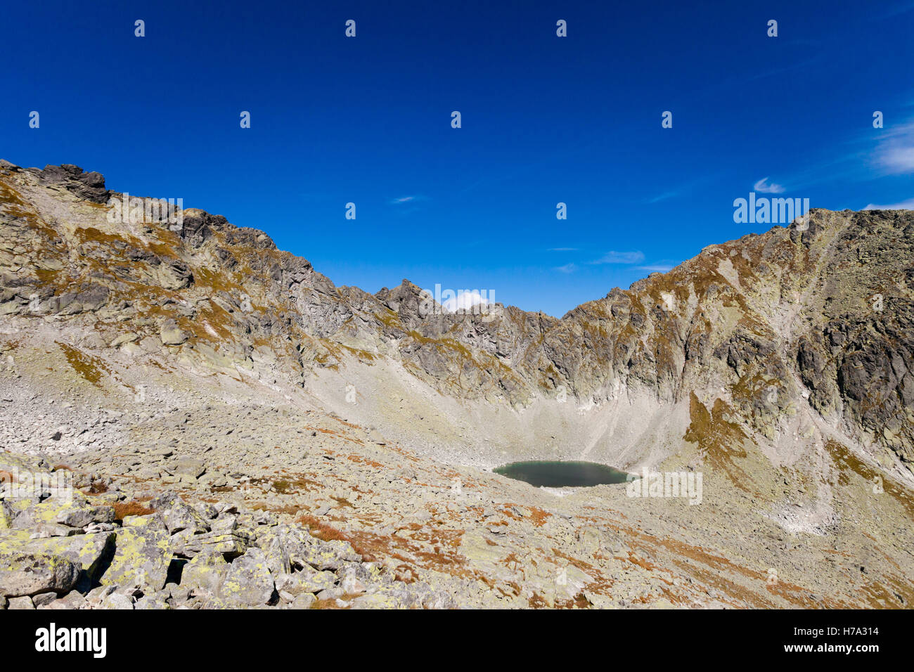 Beautiful Okruhle pleso in Mlynicka dolina on the way to Bystre sedlo ...