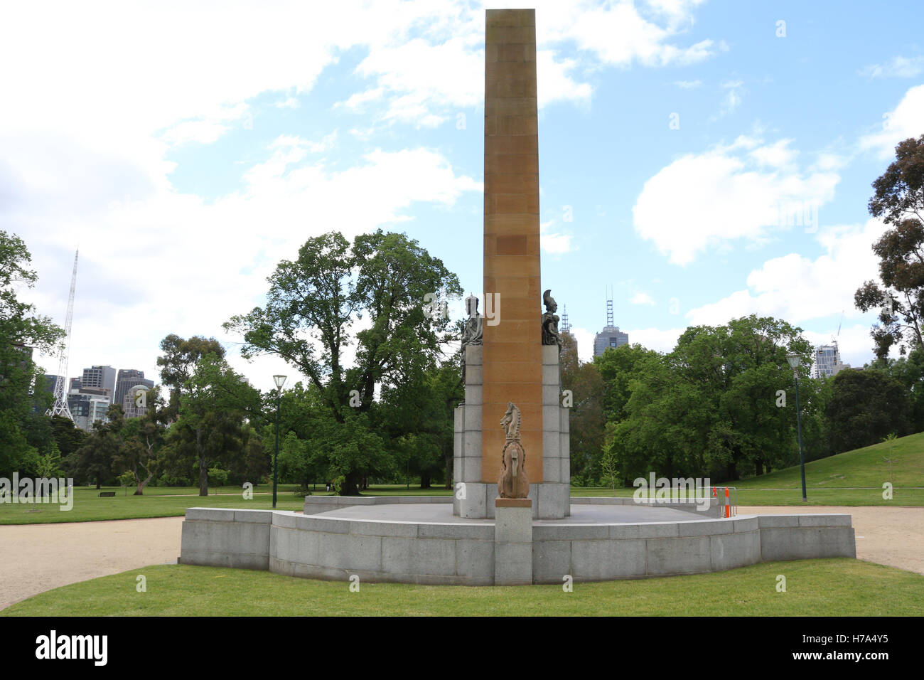 King George V Memorial in the Kings Domain park in Melbourne Stock ...