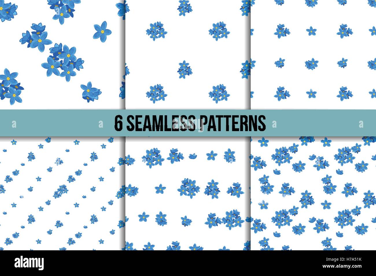 Seamless forget-me-not pattern set Stock Vector Image & Art - Alamy