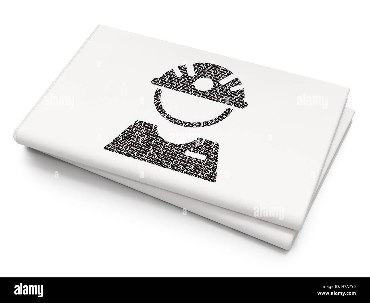 Manufacuring concept: Factory Worker on Blank Newspaper background ...